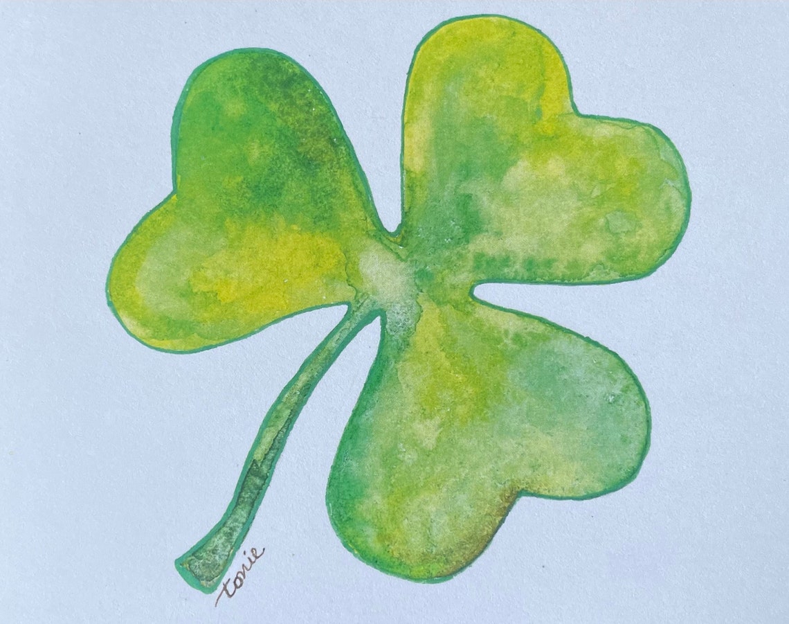Shamrock Greeting Card - Etsy