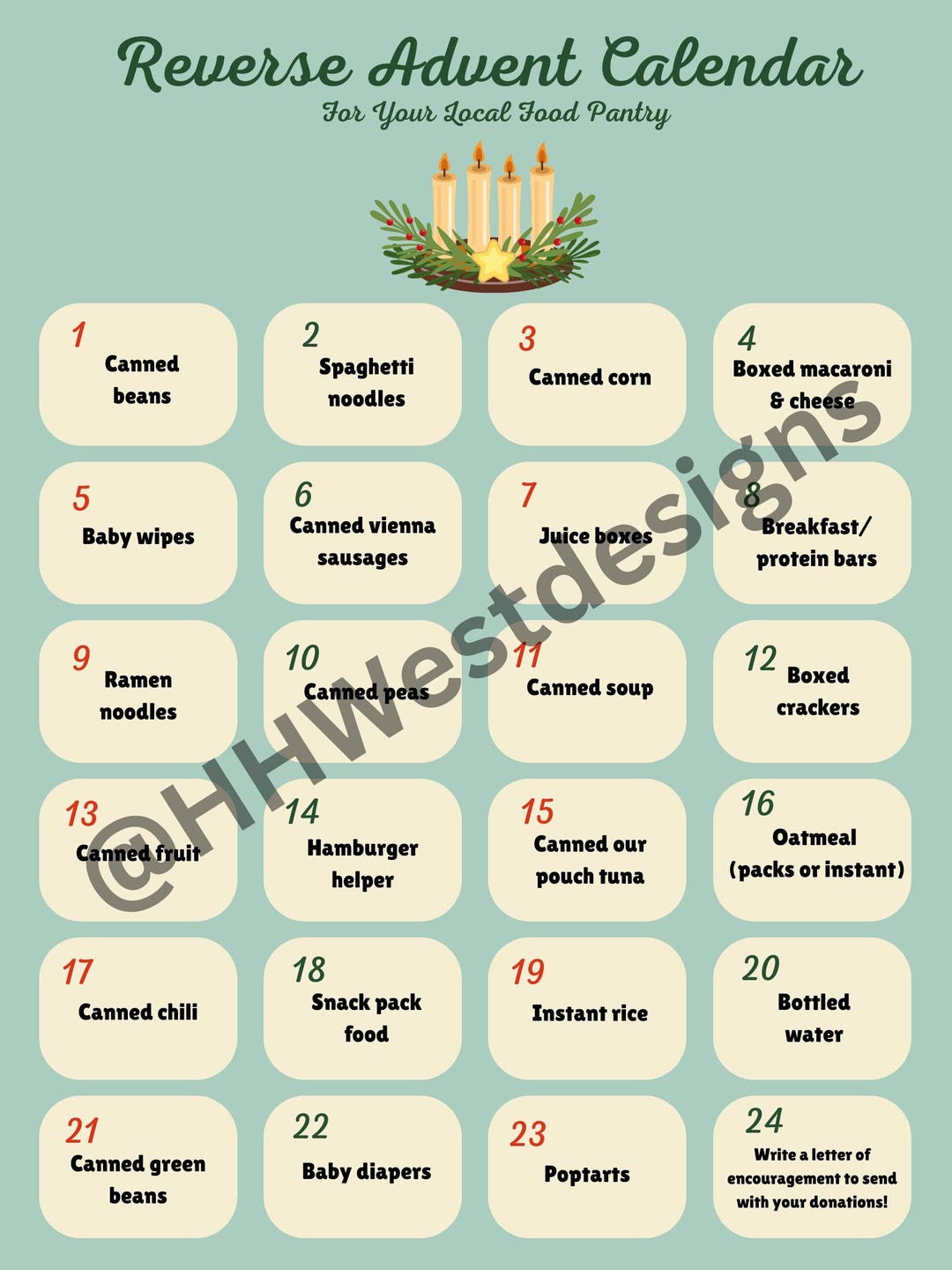 Reverse Advent Calendar - Etsy