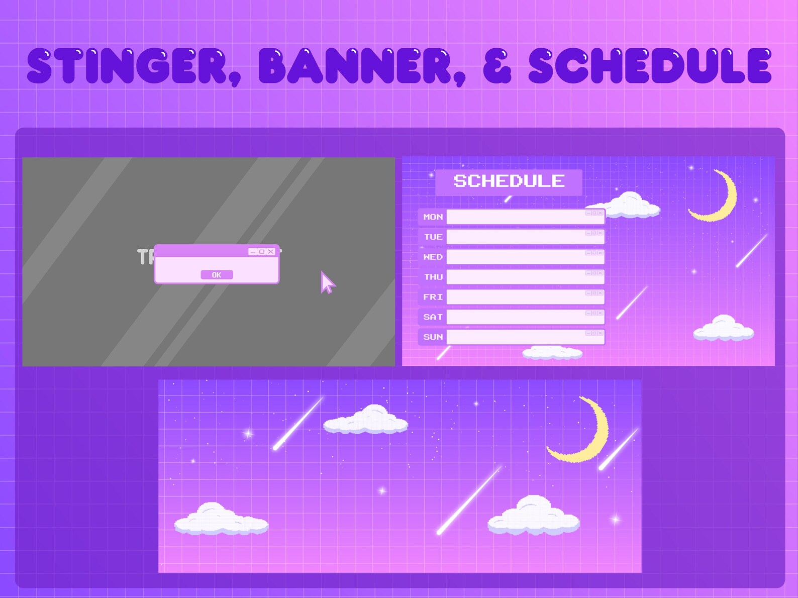 Sky Pixel Twitch Animated Stream Package | Overlay Package | Twitch ...