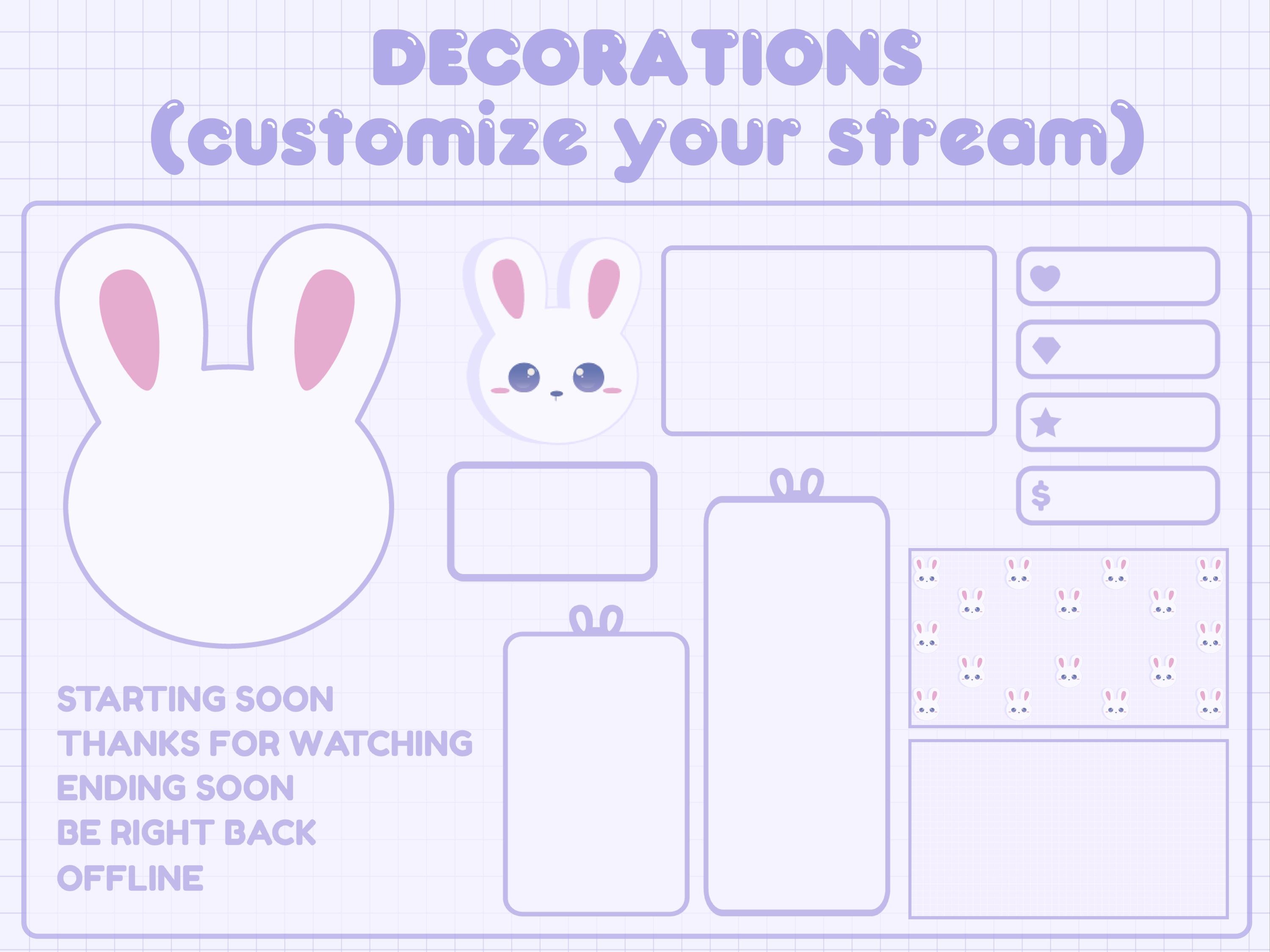 Cute Rabbit Twitch Animated Stream Package | Overlay Package | Twitch ...