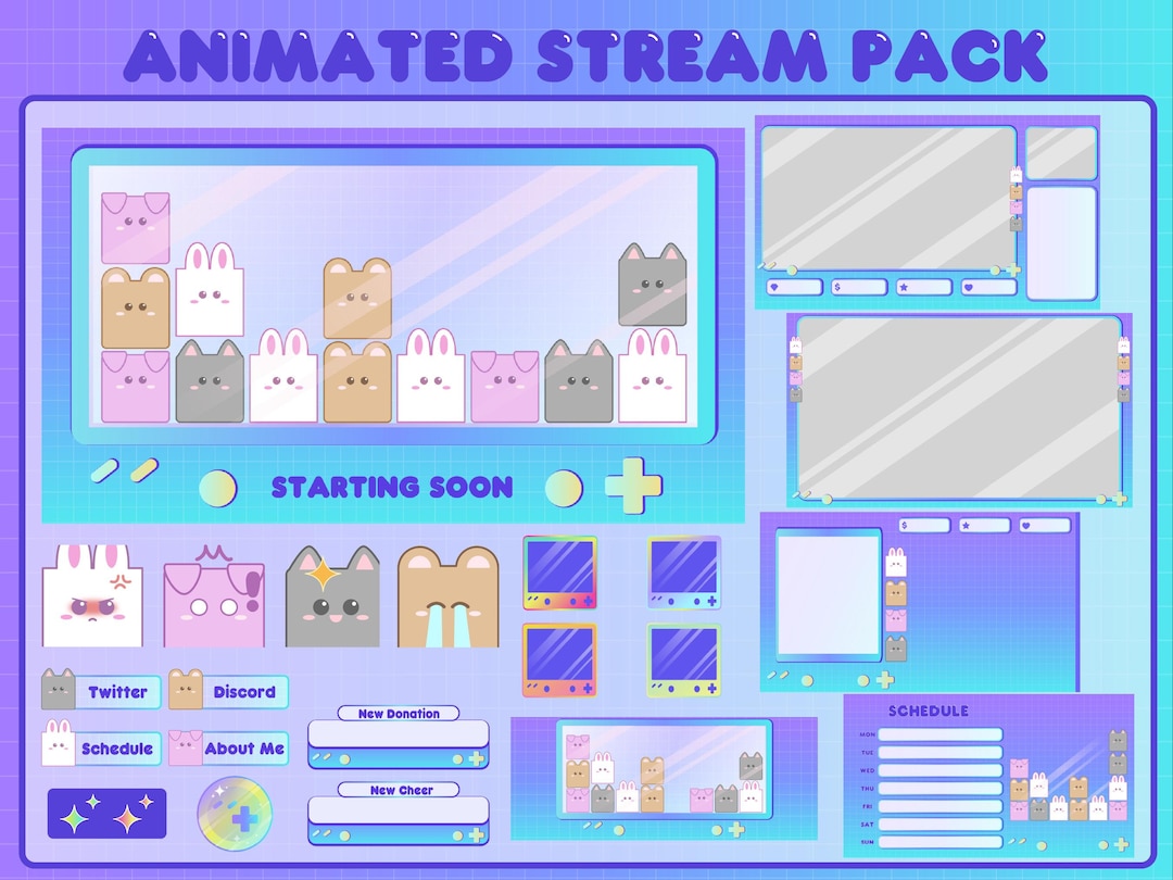 Cute Tetris Game Twitch Animated Stream Pack | Overlay Package | Twitch ...