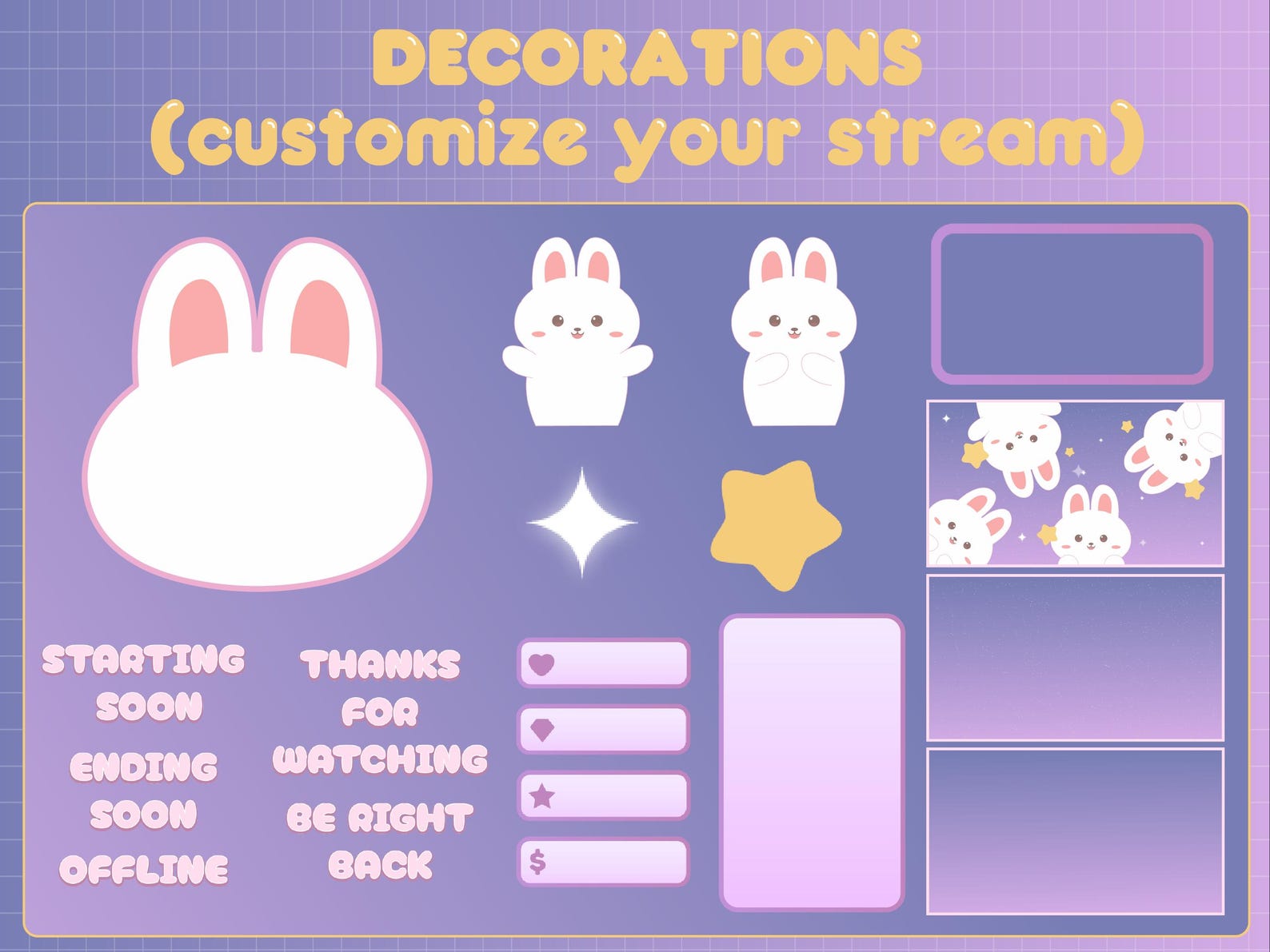 Rabbits in the Sky Twitch Animated Stream Pack | Overlay Package ...