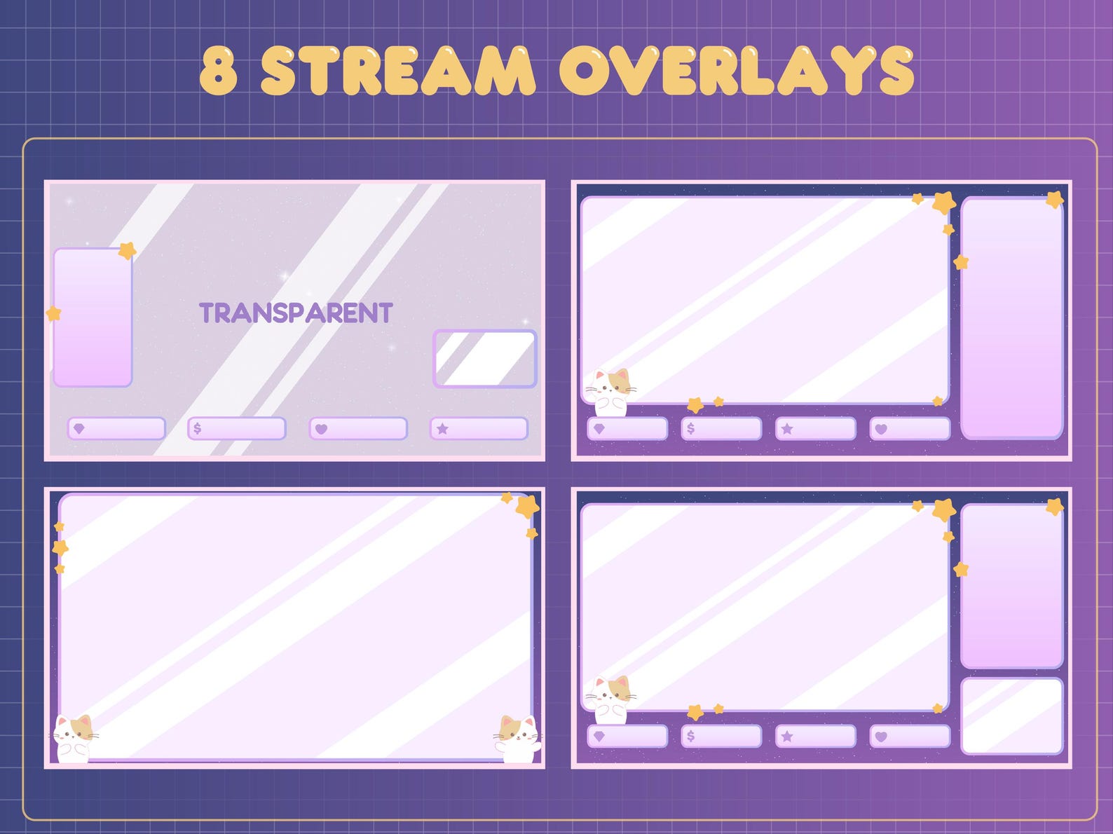 Cats in the Sky Twitch Animated Stream Pack | Overlay Package | Twitch ...