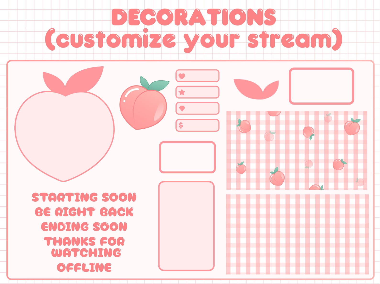 Peach Theme Twitch Animated Stream Package | Overlay Package | Twitch ...