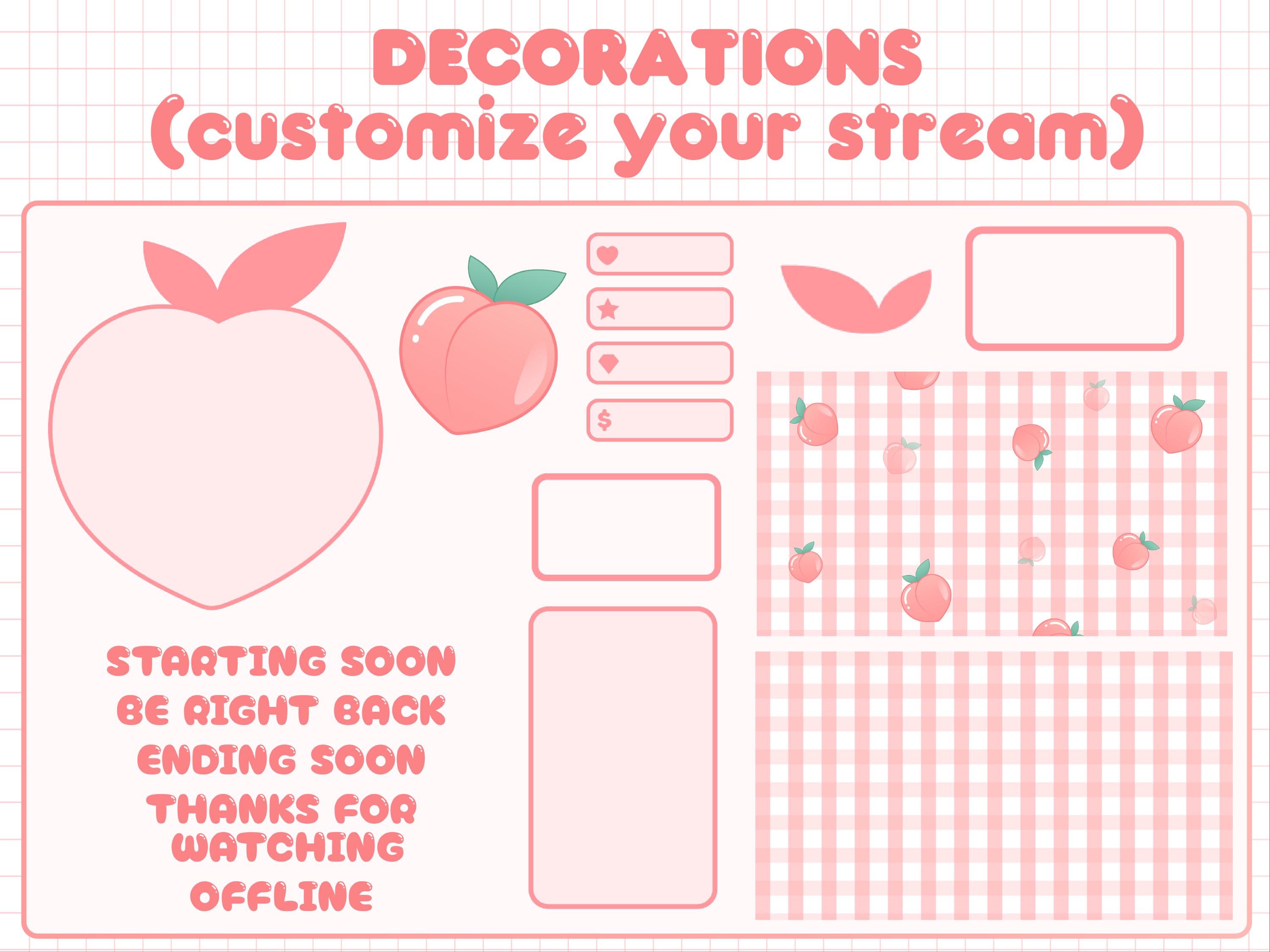 Peach Theme Twitch Animated Stream Package | Overlay Package | Twitch ...