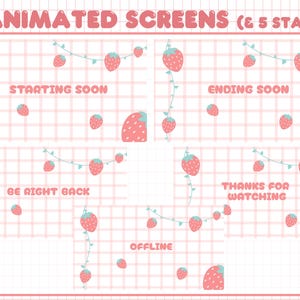 Strawberry Twitch Animated Stream Pack | Overlay Package | Twitch ...
