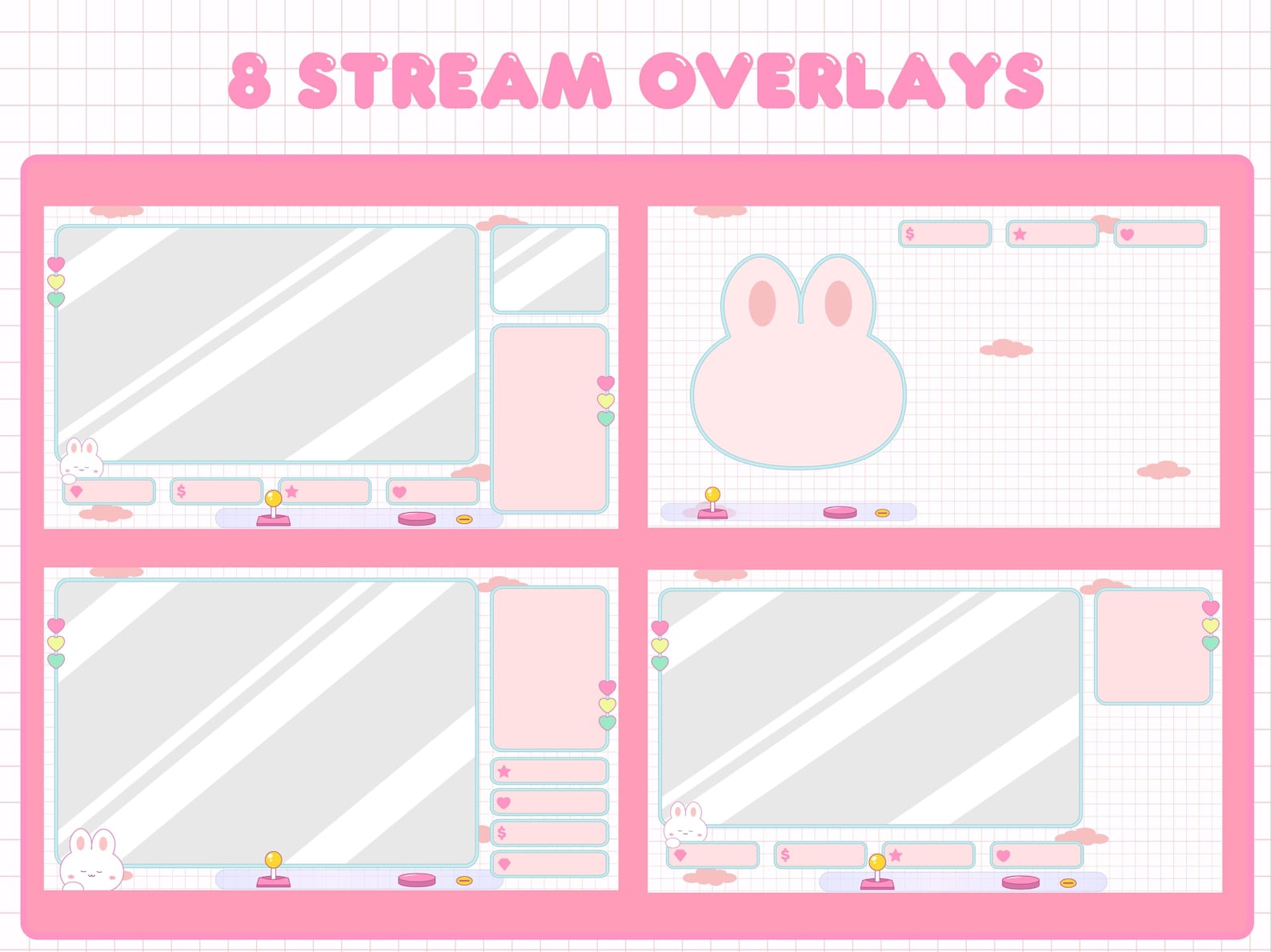 Rabbits Claw Machine Twitch Animated Stream Package | Overlay Package ...