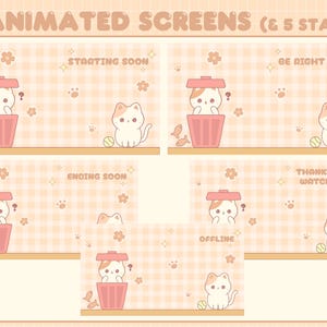 Playing Cat Twitch Animated Stream Package | Overlay Package | Twitch ...