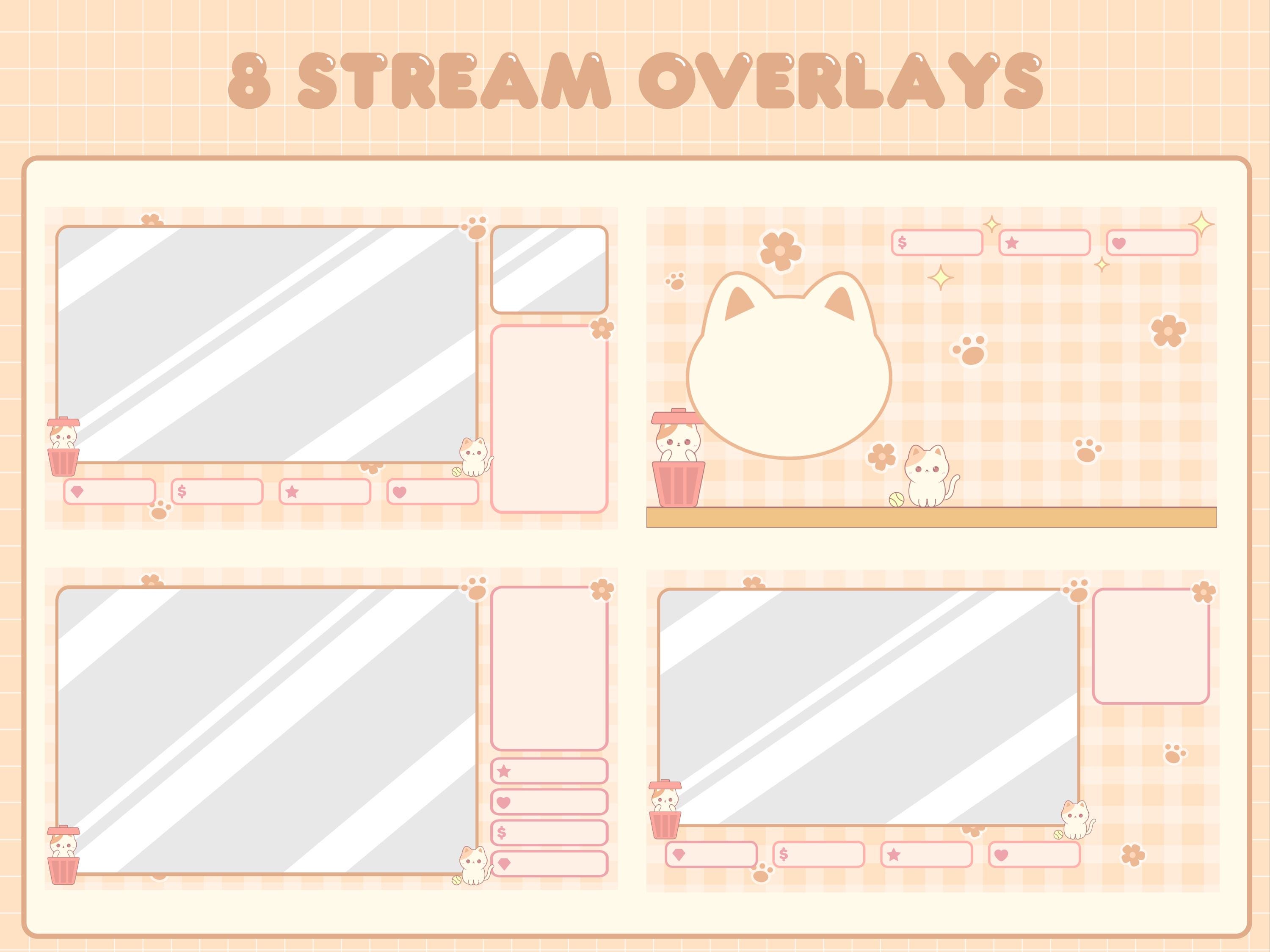 Playing Cat Twitch Animated Stream Package | Overlay Package | Twitch ...