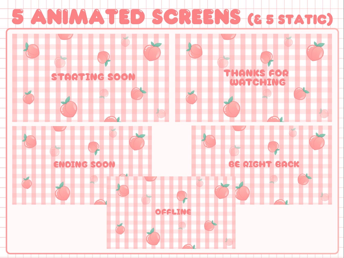 Peach Theme Twitch Animated Stream Package | Overlay Package | Twitch ...