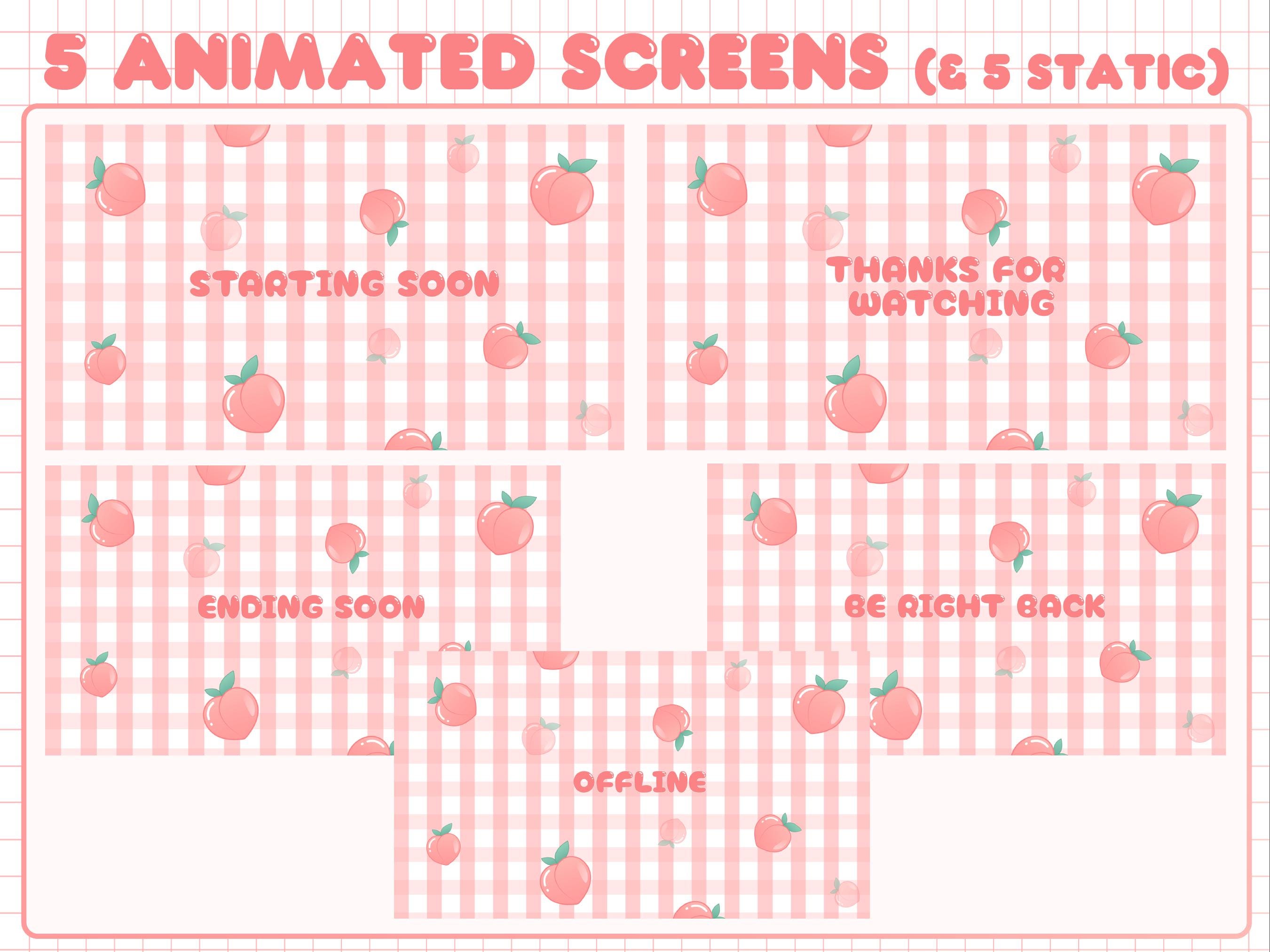 Peach Theme Twitch Animated Stream Package | Overlay Package | Twitch ...