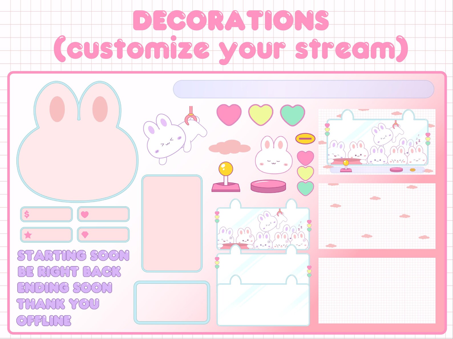 Rabbits Claw Machine Twitch Animated Stream Package | Overlay Package ...