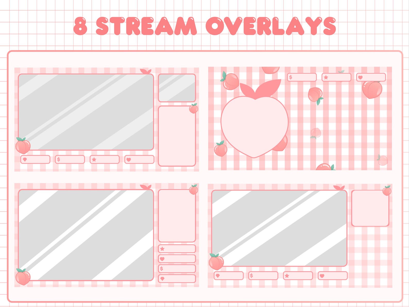 Peach Theme Twitch Animated Stream Package | Overlay Package | Twitch ...