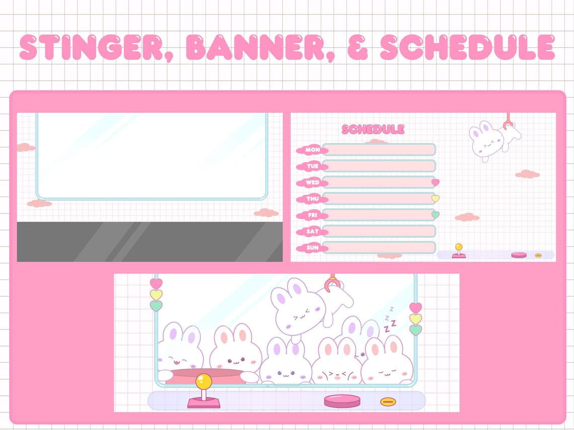 Rabbits Claw Machine Twitch Animated Stream Package | Overlay Package ...