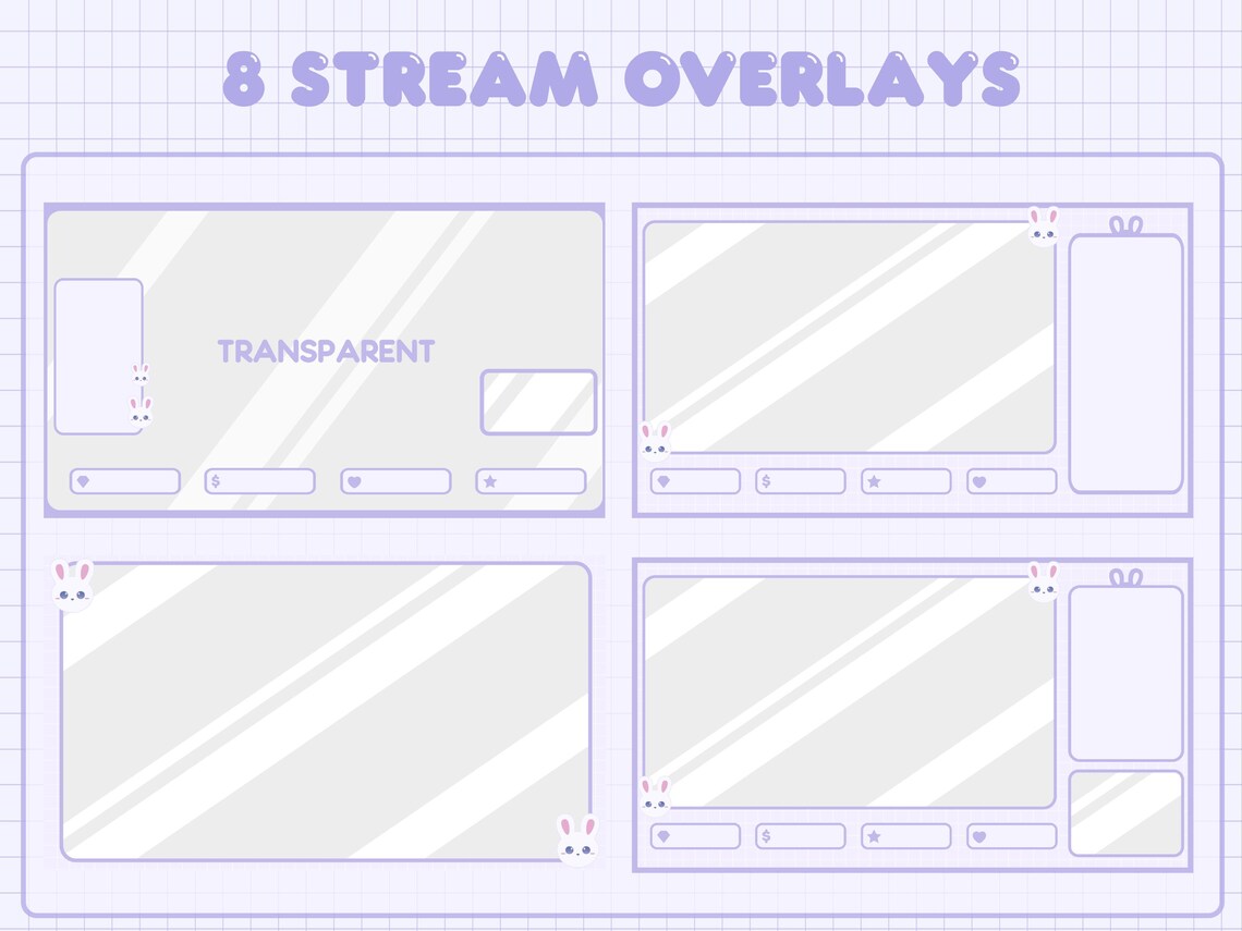 Cute Rabbit Twitch Animated Stream Package | Overlay Package | Twitch ...