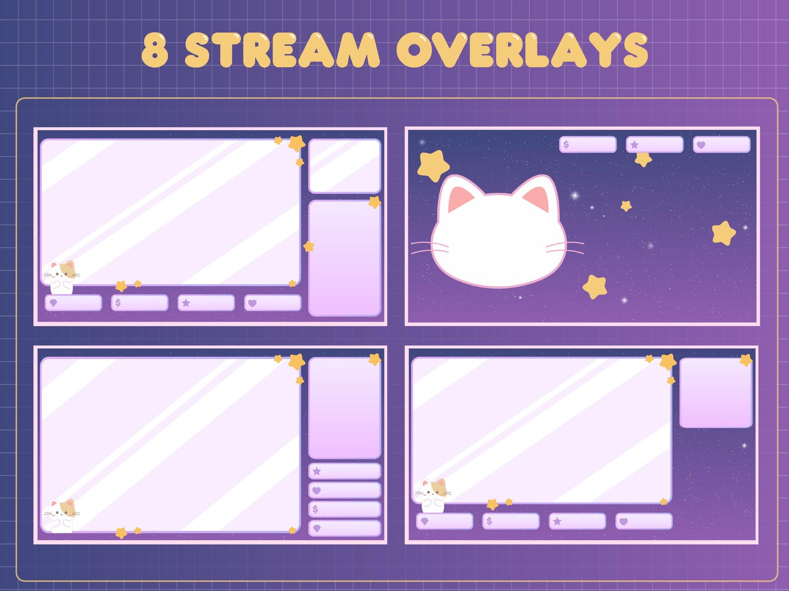 Cats in the Sky Twitch Animated Stream Pack | Overlay Package | Twitch ...