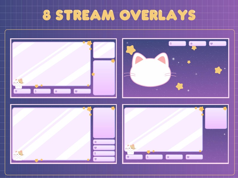 Cats in the Sky Twitch Animated Stream Pack | Overlay Package | Twitch ...