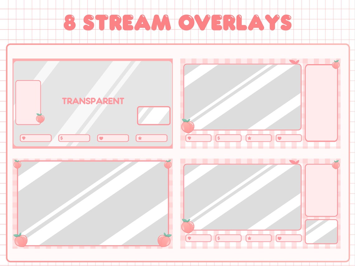 Peach Theme Twitch Animated Stream Package | Overlay Package | Twitch ...