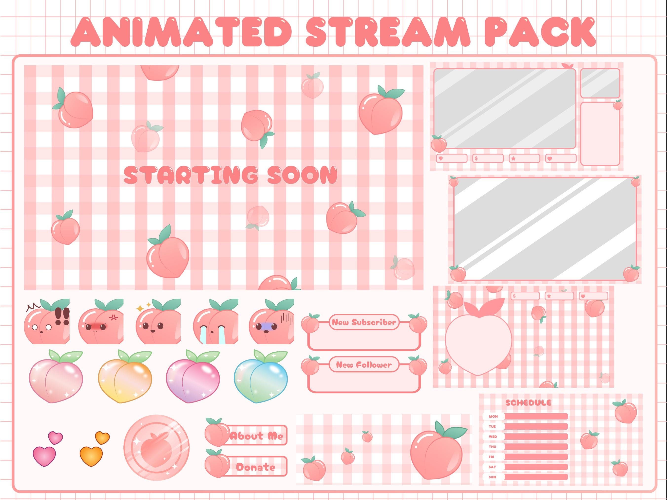 Peach Theme Twitch Animated Stream Package | Overlay Package | Twitch ...