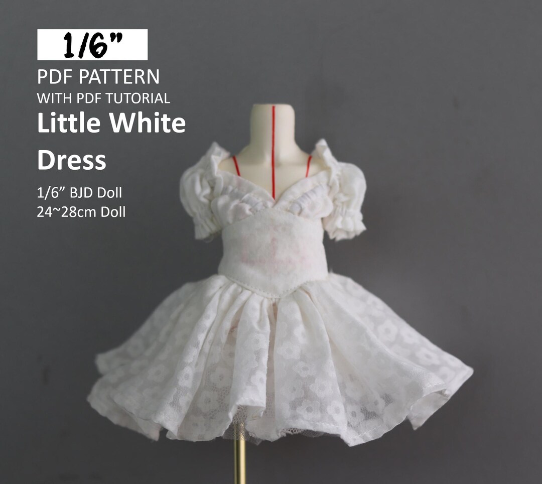 Little White Dress Pattern for Bjd Doll, PDF Instant Download, PDF ...