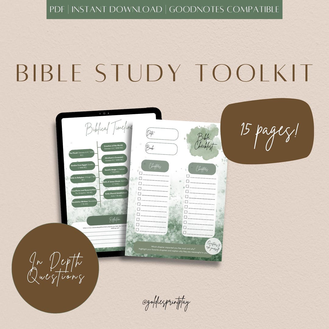 Ultimate Bible Study Toolkit: Digital Journal, Guide, Worksheets ...