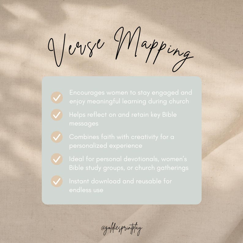 Verse Mapping Printable | Bible Study Templates | Devotional Journal ...
