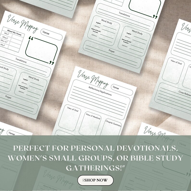 Verse Mapping Printable | Bible Study Templates | Devotional Journal ...