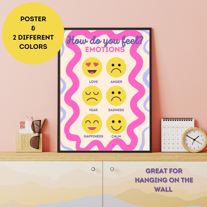 CBT DBT Kids Emotions Poster Set Therapy & Learning Montessori Growth ...