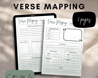 Verse Mapping Printable | Bible Study Templates | Devotional Journal ...