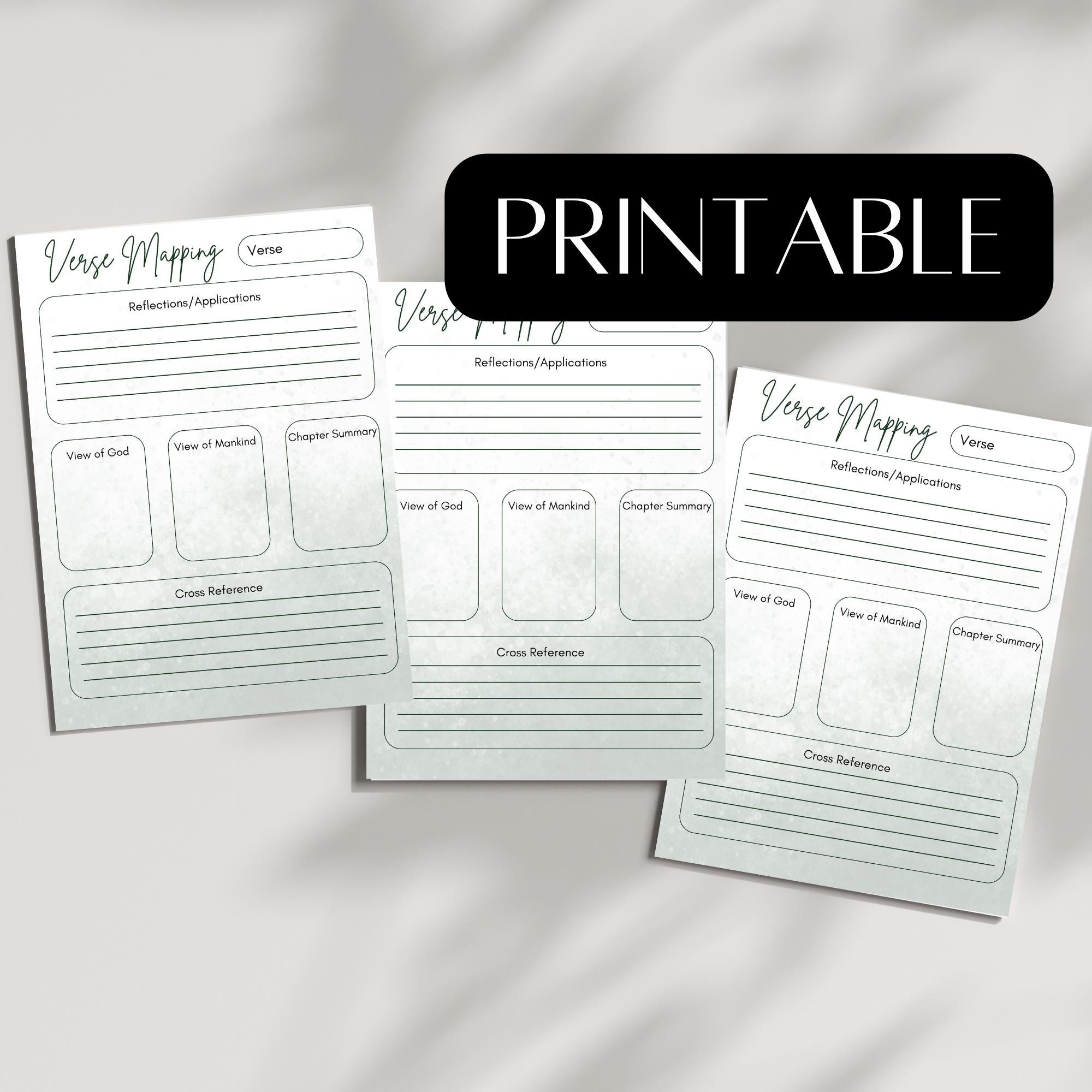 Verse Mapping Printable | Bible Study Templates | Devotional Journal ...