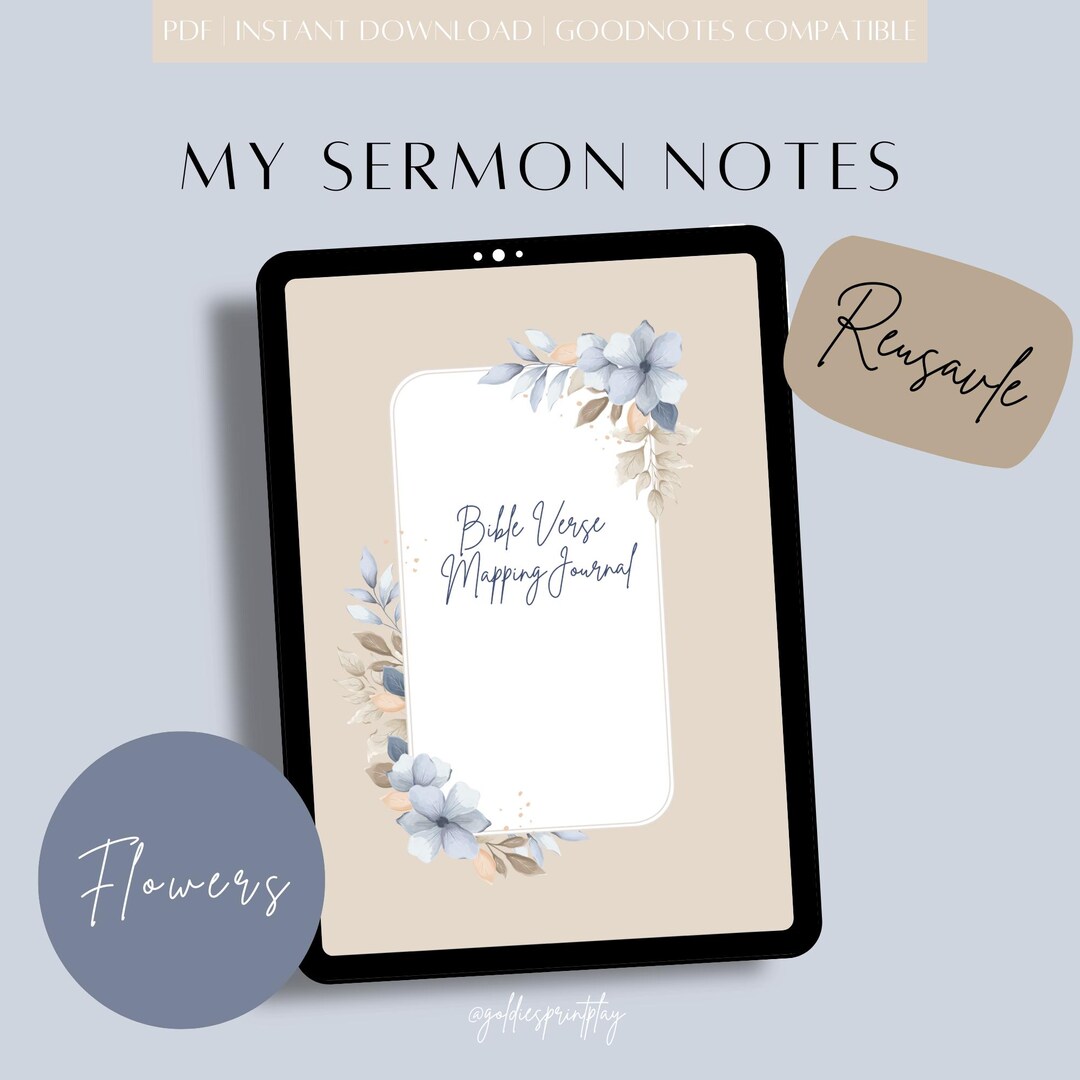 Sermon Notes & Bible Study Templates | Printable Bible Verse Mapping ...