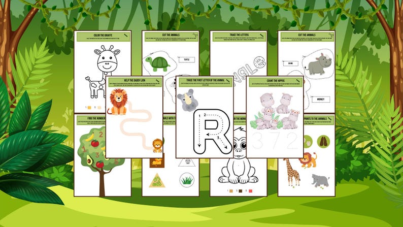 ABC Tracing, Jungle Math, Fun Coloring Pages & Montessori Chore Charts ...