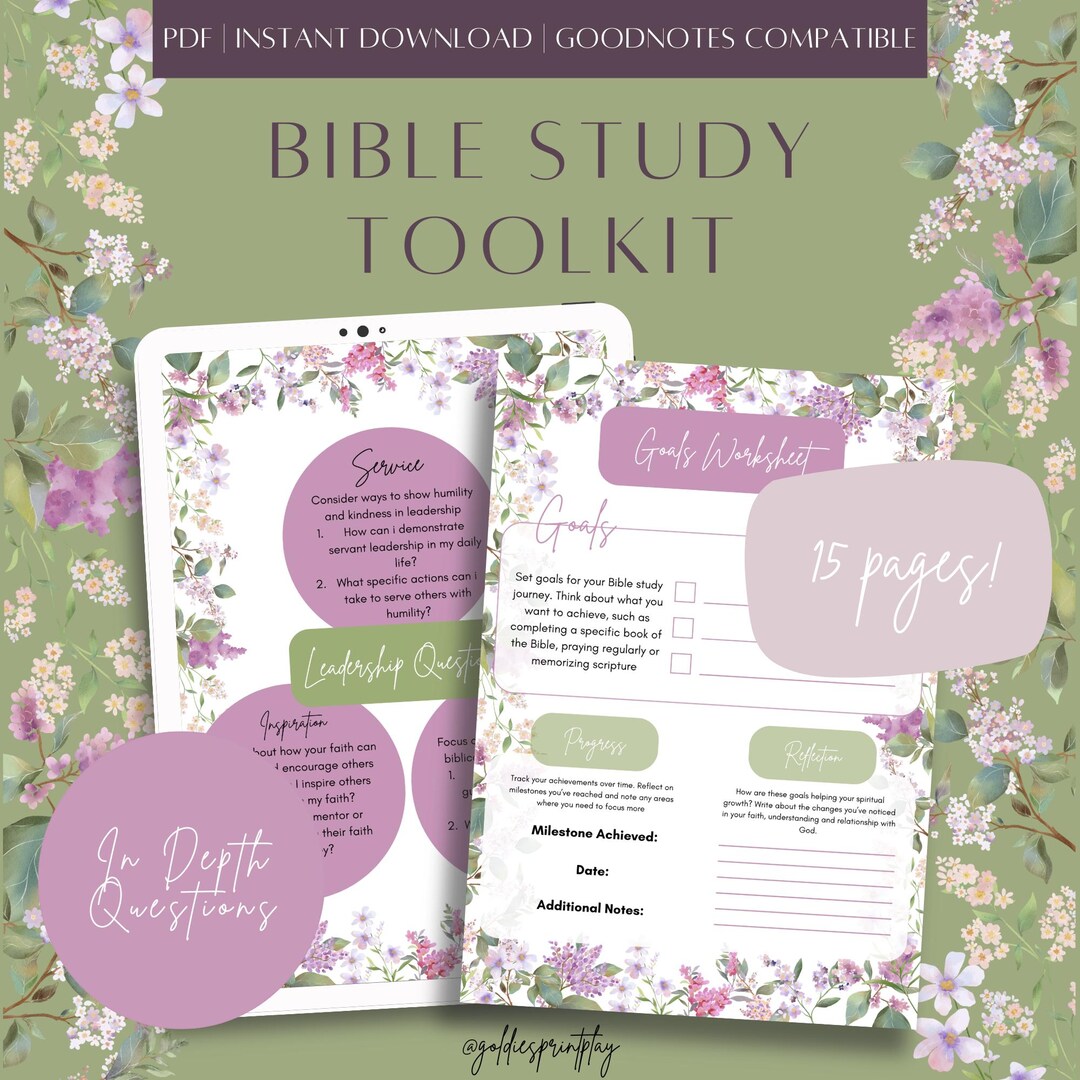 Ultimate Bible Study Toolkit 15 Pages | Floral-themed Digital Journal ...