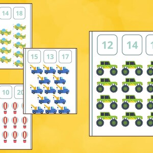 Printable Counting Activity for Kids Vehicles Theme Homeschool ...
