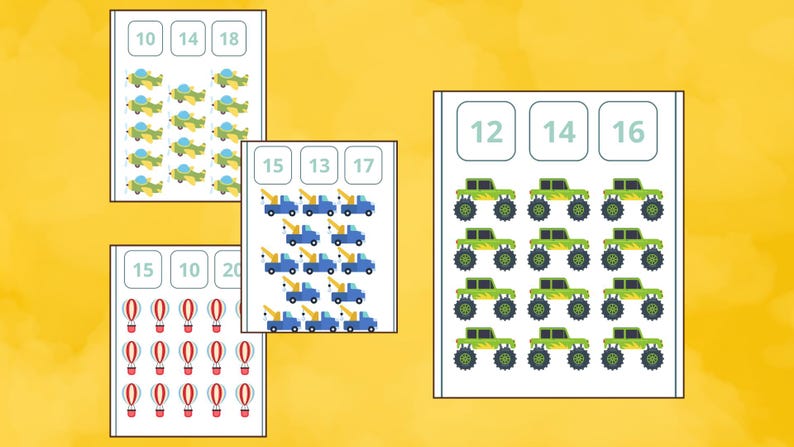 Printable Counting Activity for Kids Vehicles Theme Homeschool ...