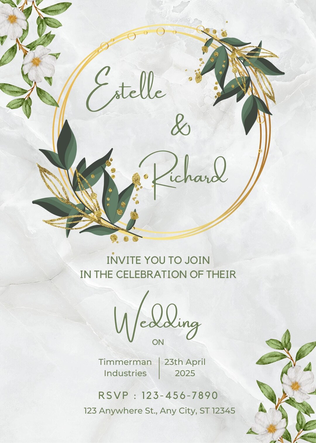 Wedding Invitation Template, Digital Download, Customizable Design ...
