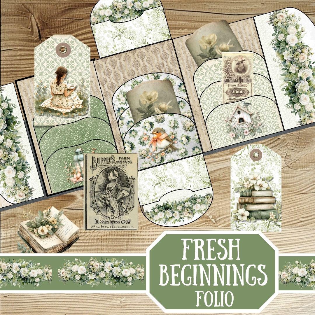 Digital Download Folio, Fresh Beginnings Floral Folio Welcome Spring - Etsy
