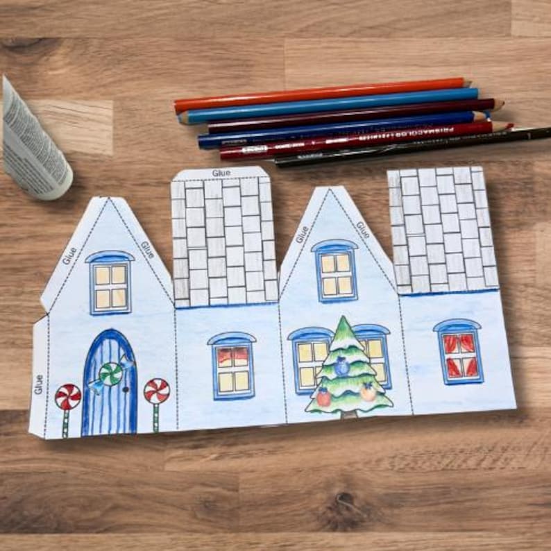 Paper Craft Miniature Houses Decorate for Christmas With Game or DIY ...
