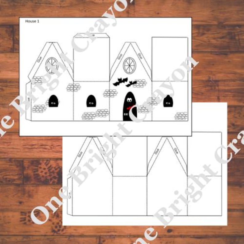 Paper Halloween Houses Game and Craft Printable Kids and Adult Paper ...