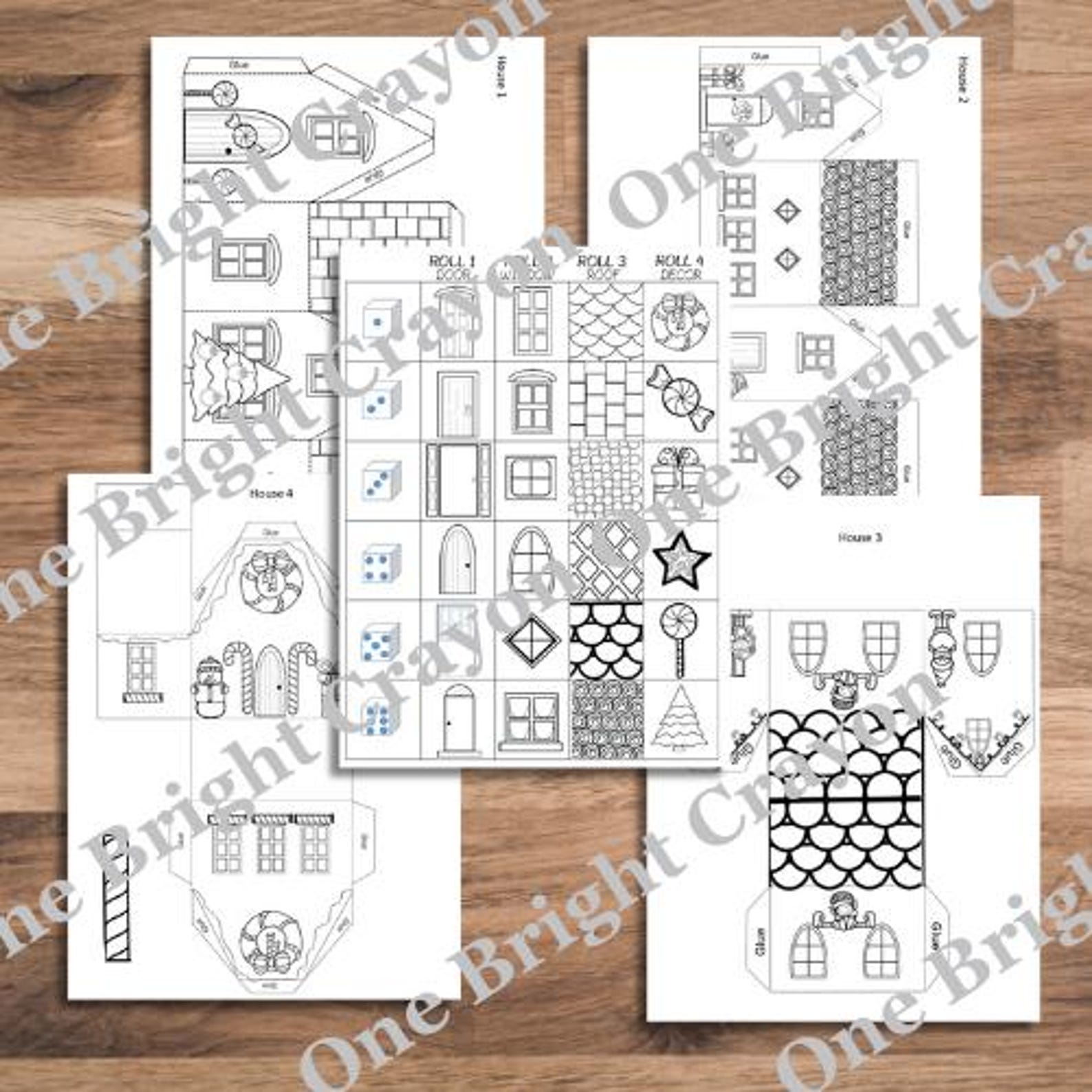 Paper Craft Miniature Houses Decorate for Christmas With Game or DIY ...