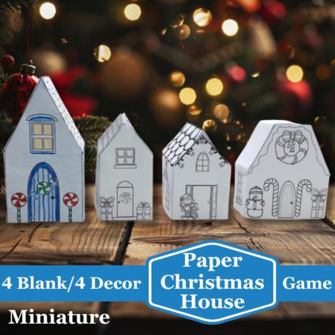 Paper Craft Miniature Houses Decorate for Christmas With Game or DIY ...