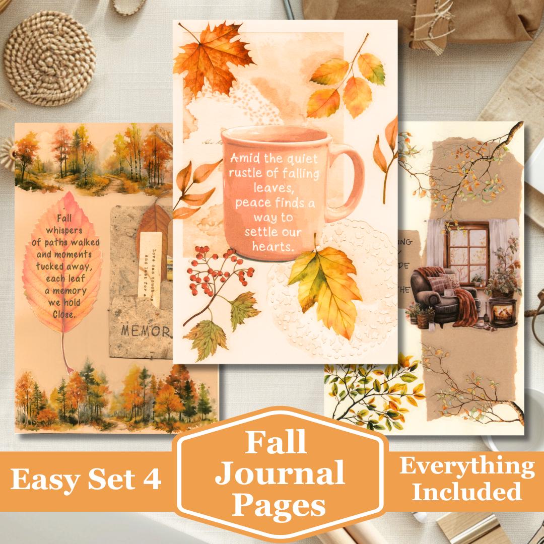 Cozy Autumn Journals: Easy Step-by-step Kits - Fall Leaves, Simple ...
