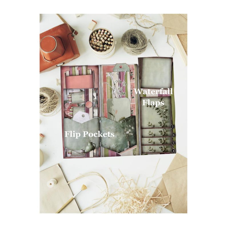 Serenity Tri-fold Folio | Calming Green, Pink & Burgundy Organizer ...