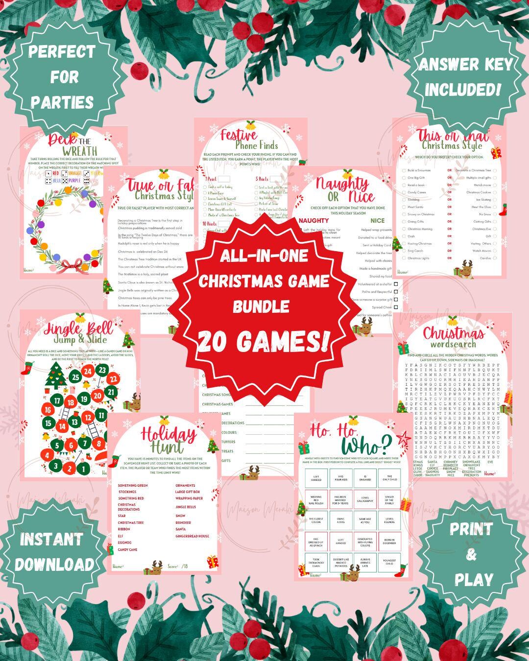 Ultimate Christmas Party Games Bundle – 20 Fun Print & Play Games! - Etsy