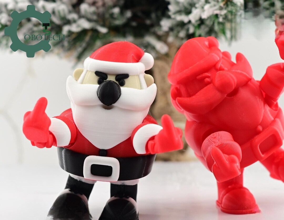 Articulated Posable Santa Claus Middle Finger Gesture-angry Santa ...