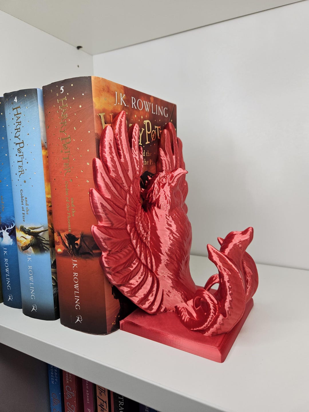 Phoenix Bookend – 3D Printed Firebird Bookshelf Decor | Fantasy Bookend ...