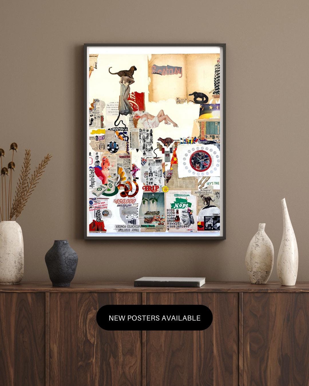 Original Collage, Vintage Magazine, Original Art, Handmade, Canvas - Etsy