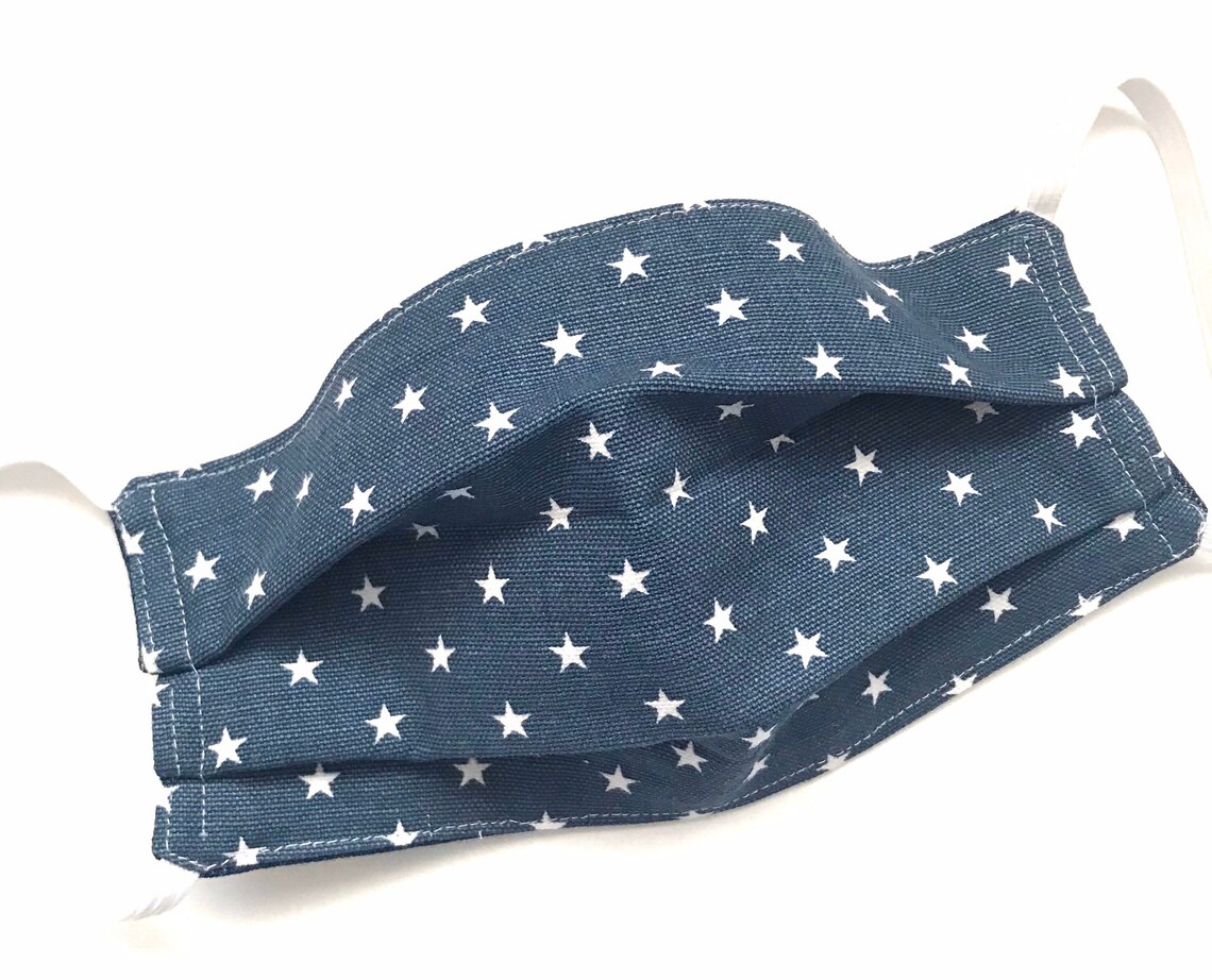 Mini Star Face Mask for Adults W/ Adjustable Ear Loops Blue | Etsy