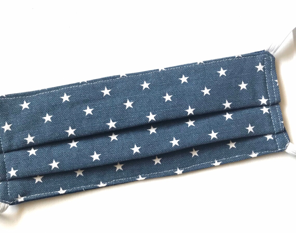 Mini Star Face Mask for Adults W/ Adjustable Ear Loops Blue | Etsy