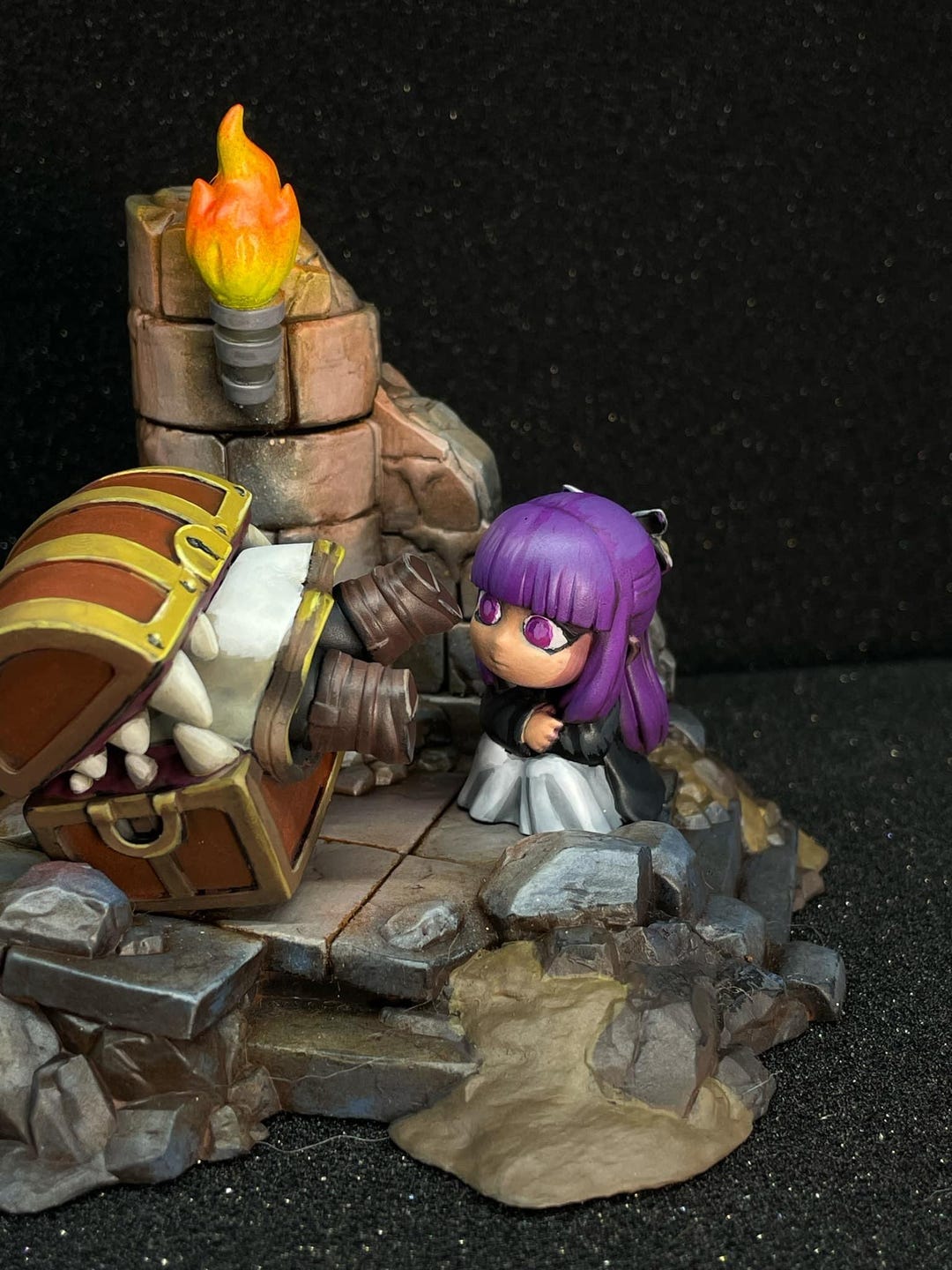 Chibi Frieren in Mimic With Chibi Fern- Frieren Inspired Diorama- Anime ...